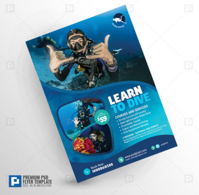 Diving Class Flyer - PSDPixel