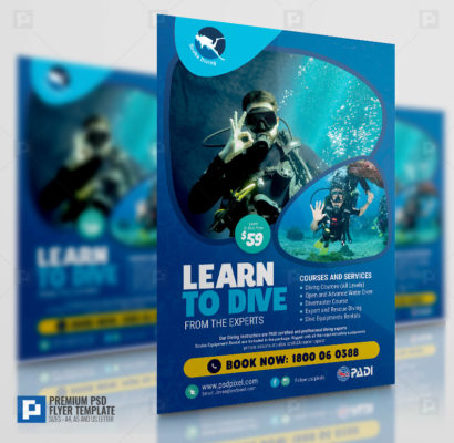 Scuba Diving School Flyer - PSDPixel