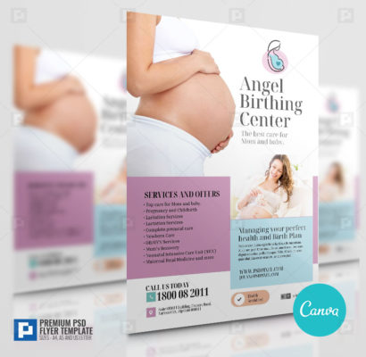 Birth Center Services Canva Flyer - PSDPixel