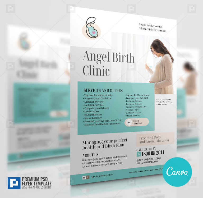 Birth Center and Birth Clinic Canva Flyer - PSDPixel
